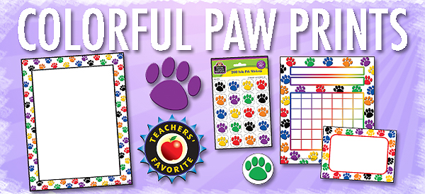 Colorful Paw Prints | Teacher Created Resources